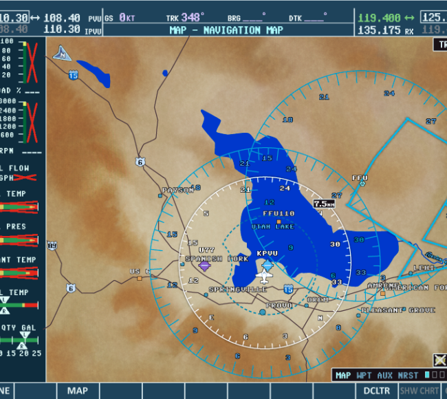 Detailed Poster: Plane Navigation Map over Provo Airport and Utah Lake ...